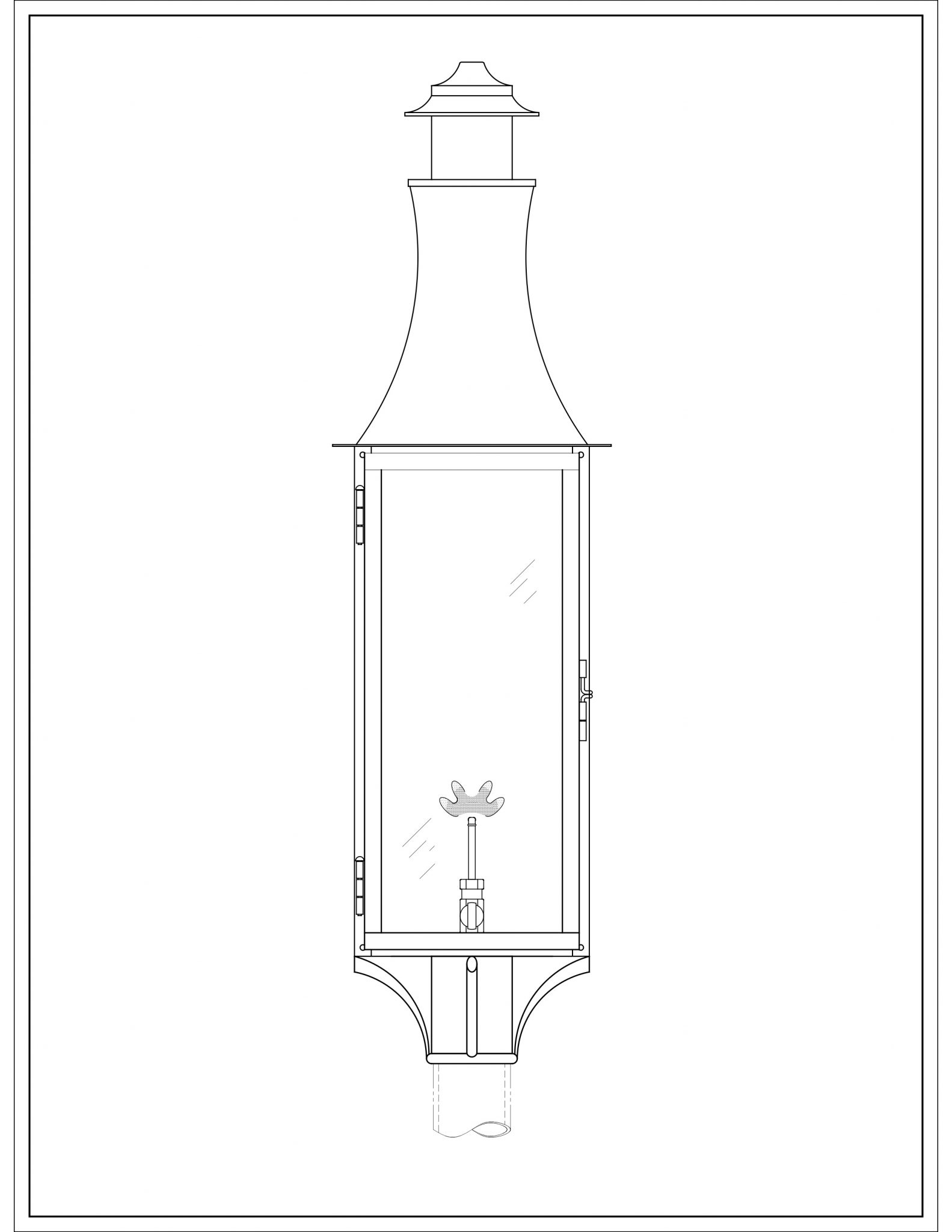 Madison - Post Mount - Carolina Lanterns